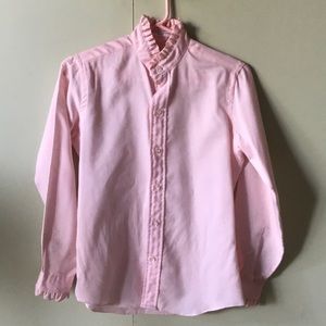 Topshop | Tops | Vintage Pink Womens Ruffled Collar Shirt | Poshmark